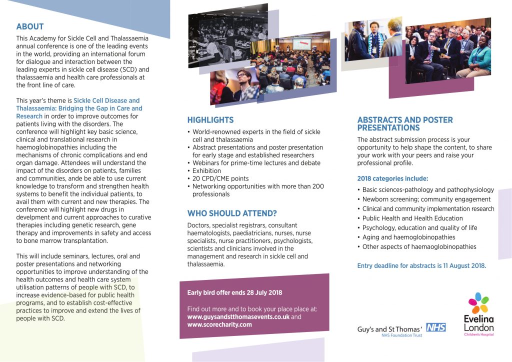Annual Conference leaflet v6-2 » Sickle Cell Society